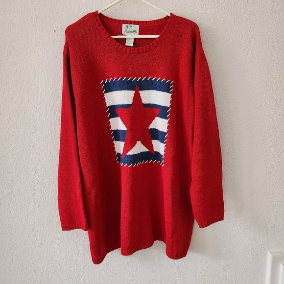 Quacker Factory | Sweaters | The Quacker Factory Womens Plus Size Red ...